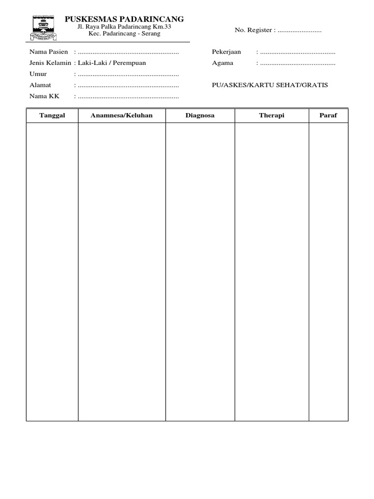 Kartu Status Pasien | PDF