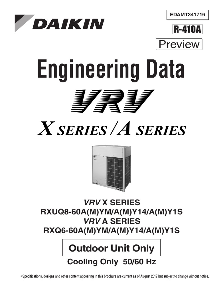 VRV X - VRV A Data Engineering - Edamt341716 | PDF | Duct (Flow ...
