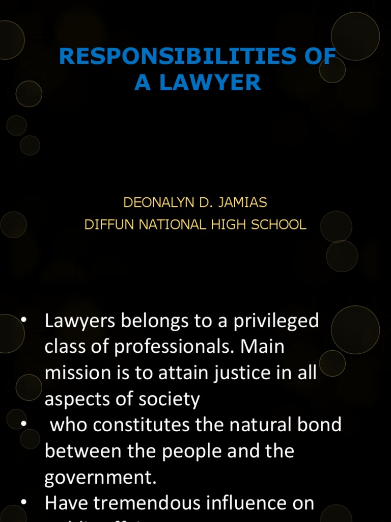 Responsibilities of A Lawyer | PDF | Lawyer | Legal Aid