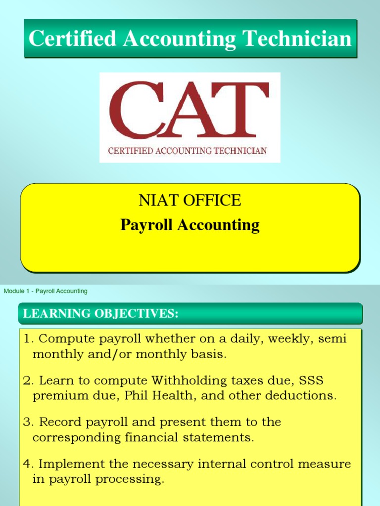 CAT Module 1 Payroll Accounting (Updated) | PDF | Payroll Tax | Payroll