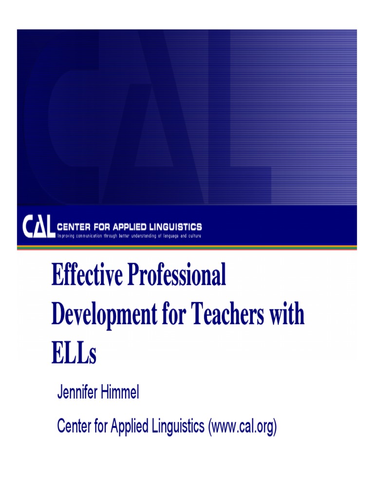 Effective Professional Development For Teachers With Ells Effective ...