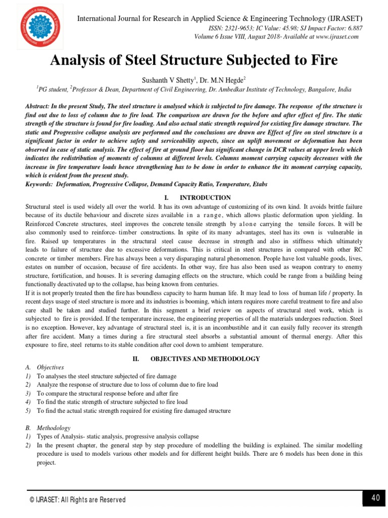 Analysis of Steel Structure Subjected To Fire | PDF | Deformation ...