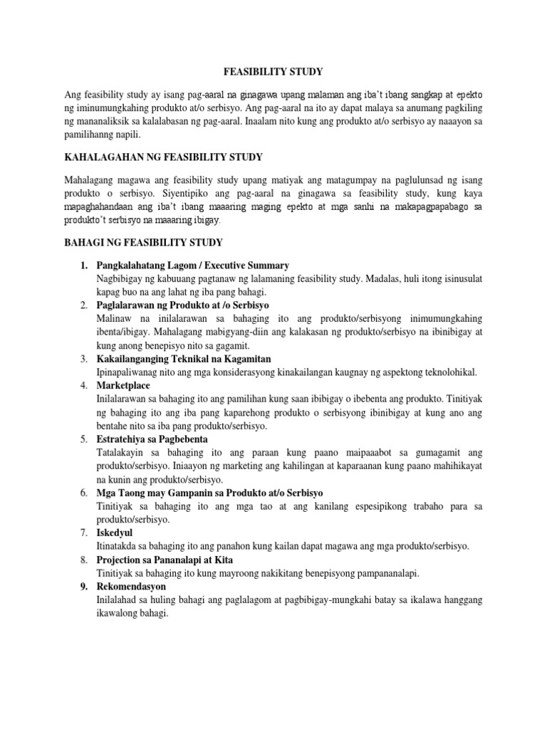 Feasibility Study | PDF