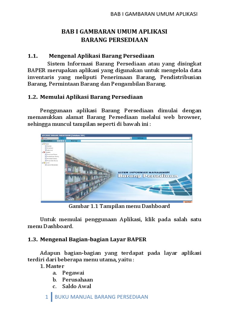 Manual Book Barang Persediaan - A4 | PDF