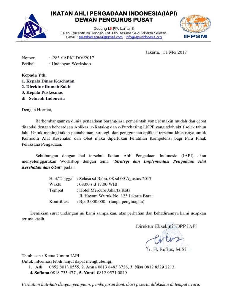 Surat Undangan Obat Dan Alkes PDF | PDF