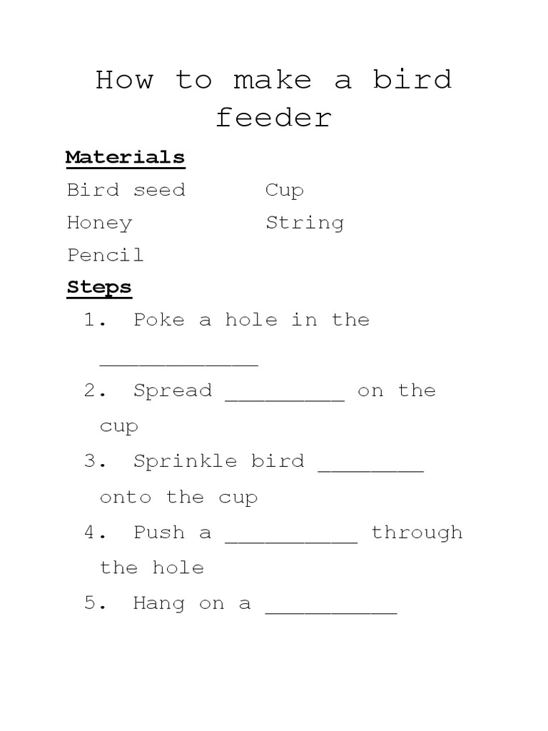 How To Make A Bird Feeder | PDF