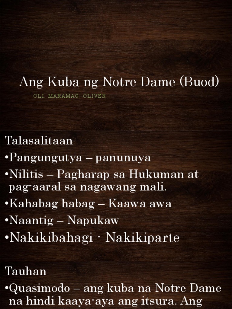 Ang Kuba Ng Notre Dame (Buod)