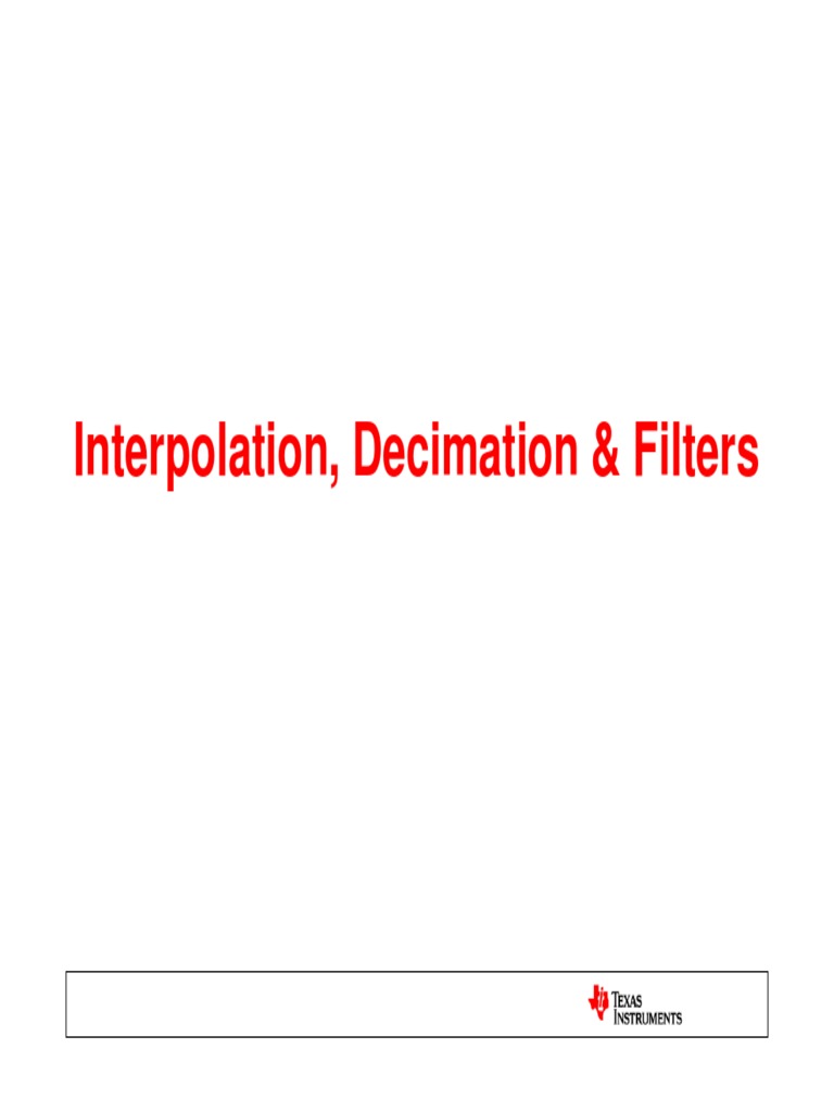 Interpolation, Decimation & Filters | PDF | Hertz | Filter (Signal ...