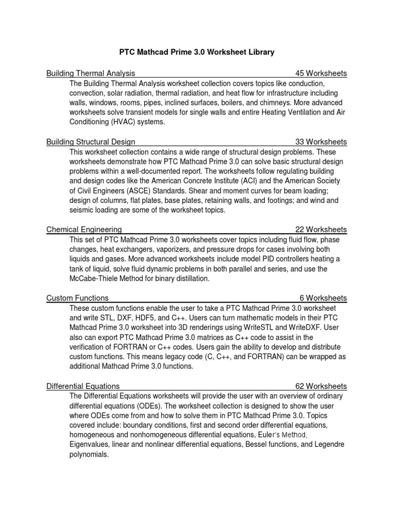 PTC Mathcad Prime 3.0 Worksheet Library Guide | PDF | Finite Element ...