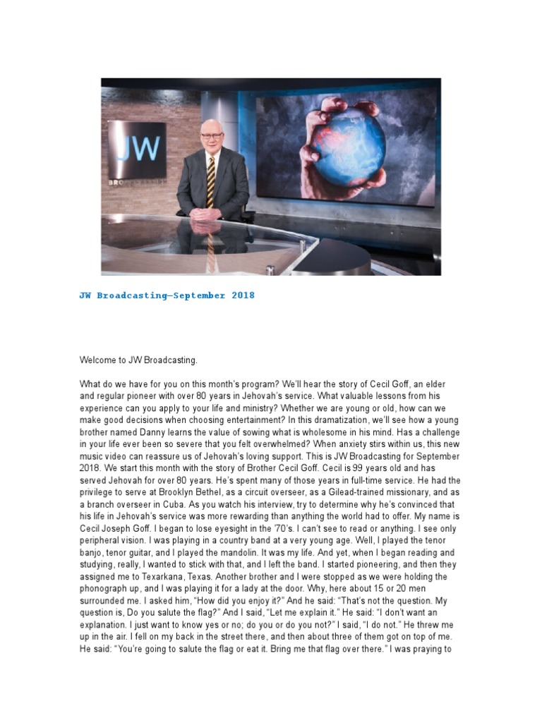 JW Broadcasting-September 2018 | PDF | First Epistle To The Corinthians ...
