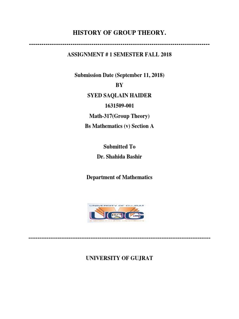 History of Group Theory. | PDF