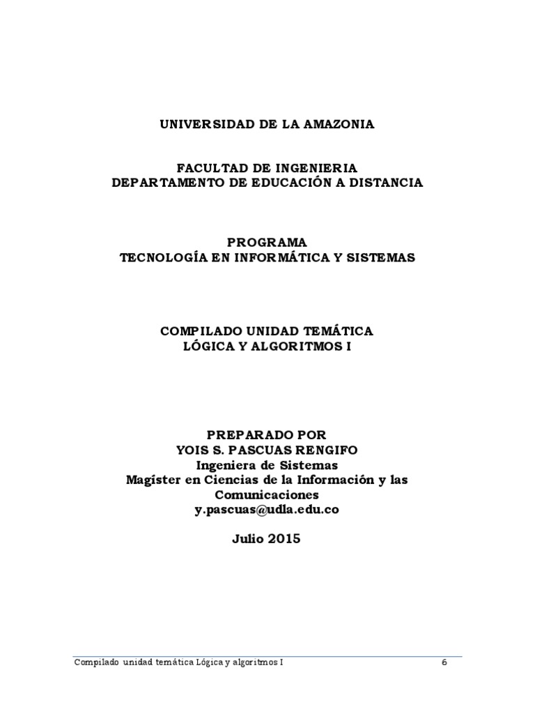 Compilado Loogica y Algoritmos I PDF | PDF | Programación de ...