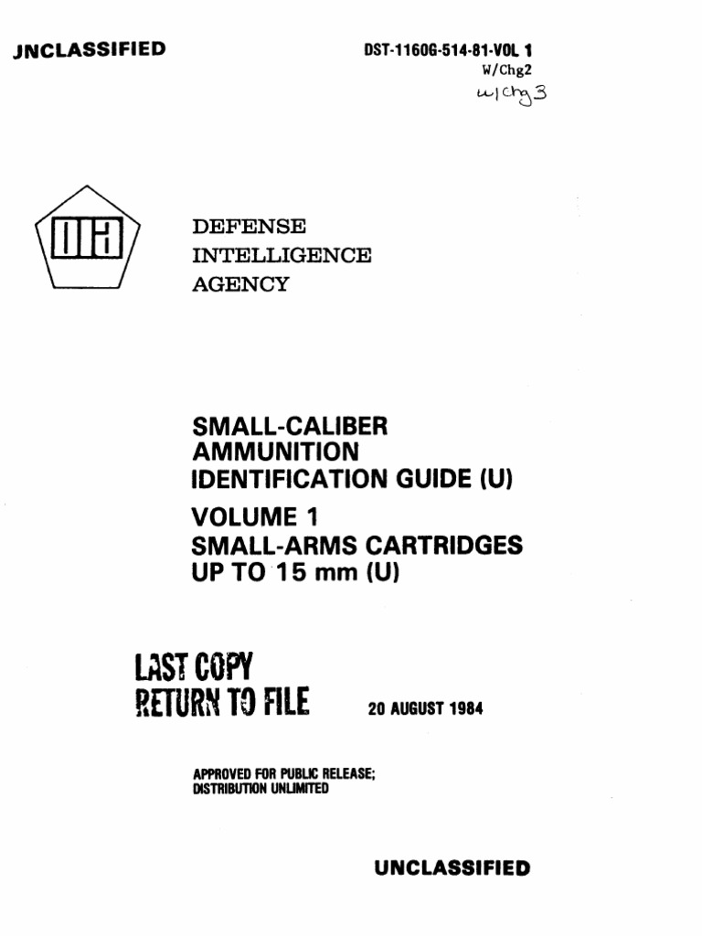 Small Arms Ammunition Identification Guide Volume 1 | PDF
