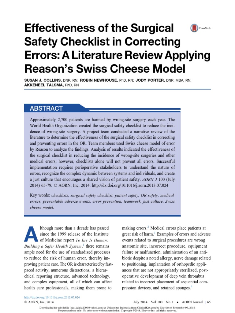 Surgical Safety Checklist | PDF | Patient Safety | Surgery