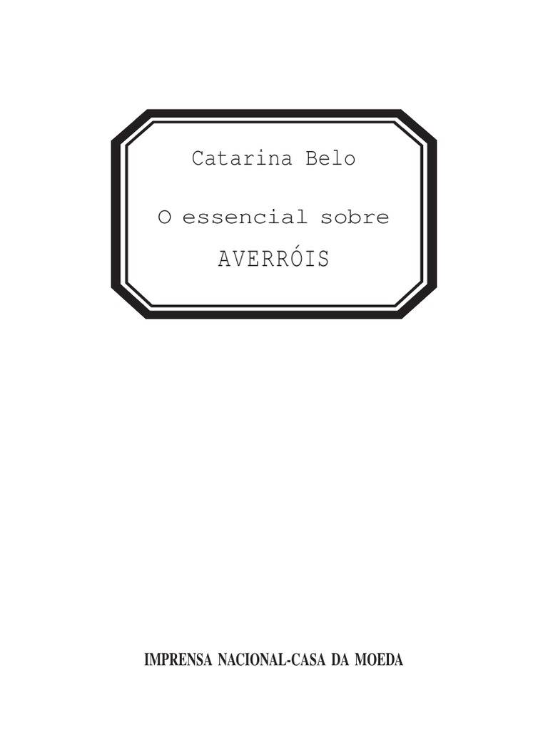 O Essencial Sobre Averrois PDF | PDF | Aristóteles | Causalidade