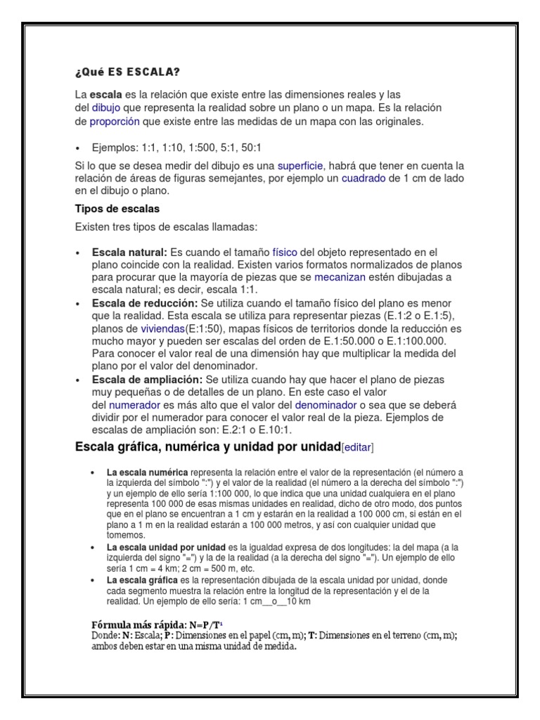 Qué Es Escala | PDF | Fórmula | Enseñanza de matemática