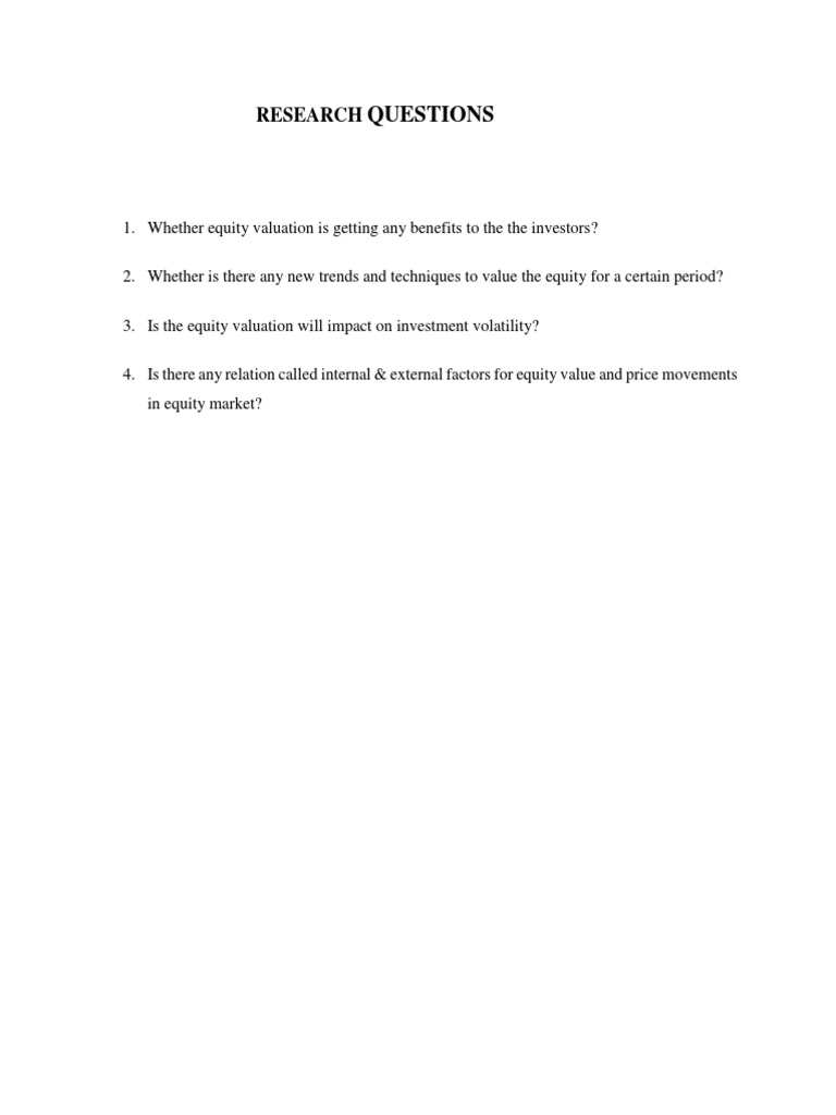 Research Questions | PDF