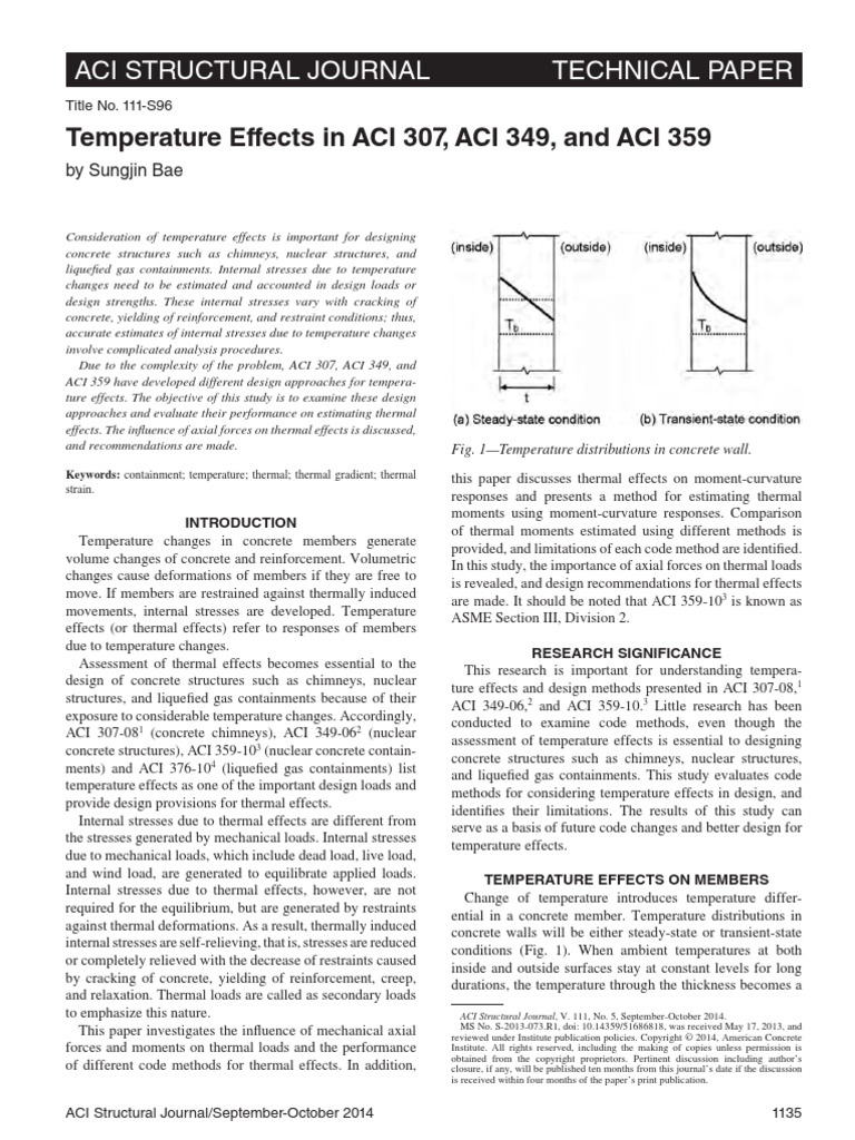 Temperature Effects in ACI 307, ACI 349, and ACI 359 | PDF | Strength ...