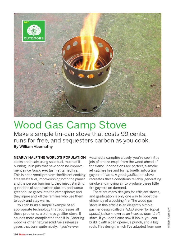 DIY Wood Gas Stove Plans | PDF | Stove | Fires