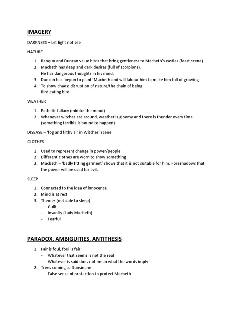 Macbeth Notes | PDF | Macbeth
