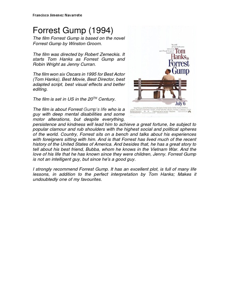 Forrest Gump (1994) : Francisco Jimenez Navarrete | PDF | Classics