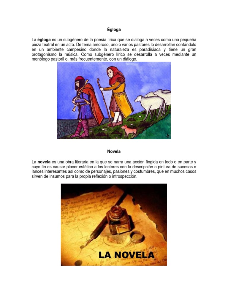 Definición y características de la égloga | PDF | Tragedia | Sátira