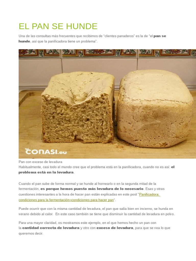 El Pan Se Hunde | PDF | Panes | Levadura