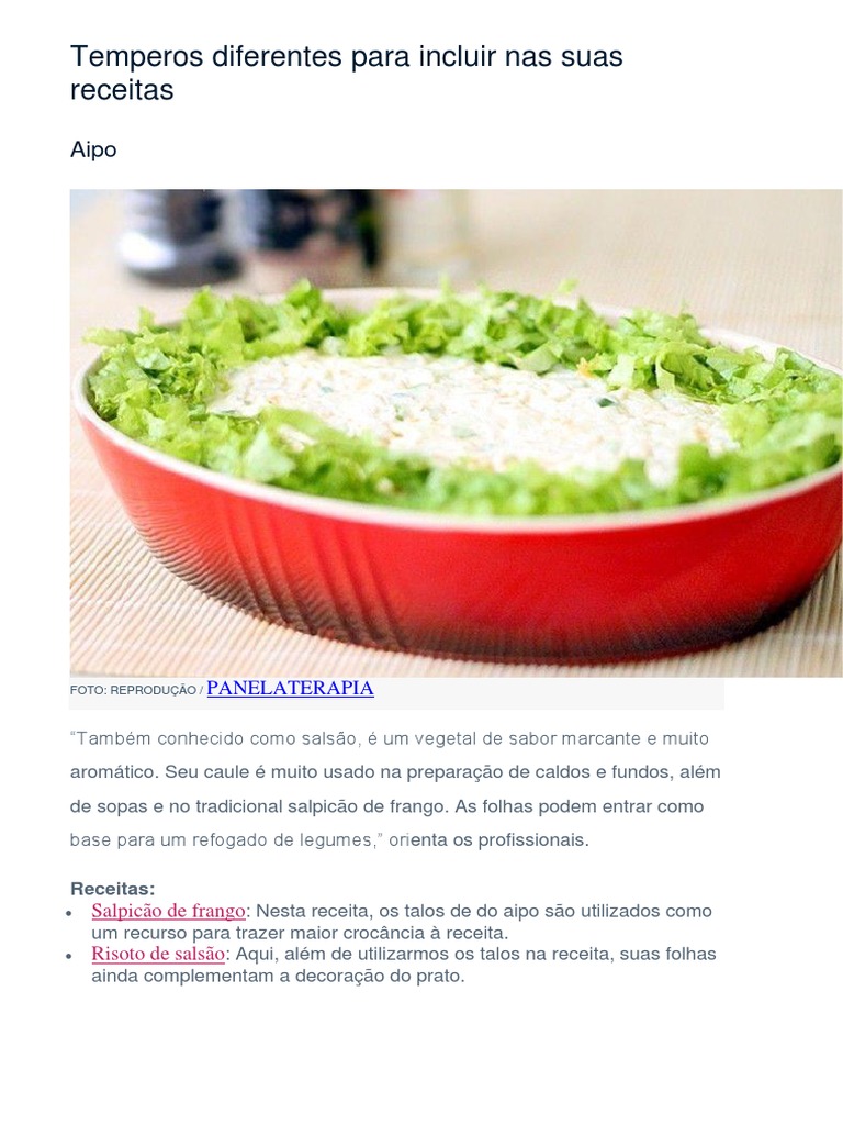 Lista de 15 Temperos Exóticos | PDF | Pimenton | Curry