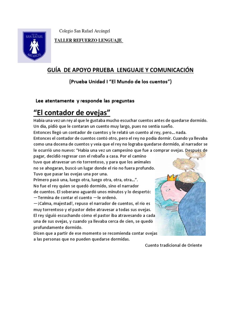 Guía Refuerzo: Cuentos y Lenguaje | PDF | Oveja | Cuentos