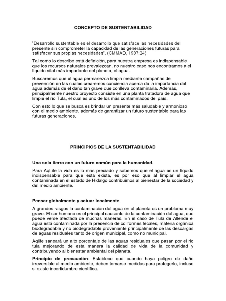 Conceptos, Principios y Dimensiones de La Sustentebilidad | PDF | Sustentabilidad | Desarrollo ...