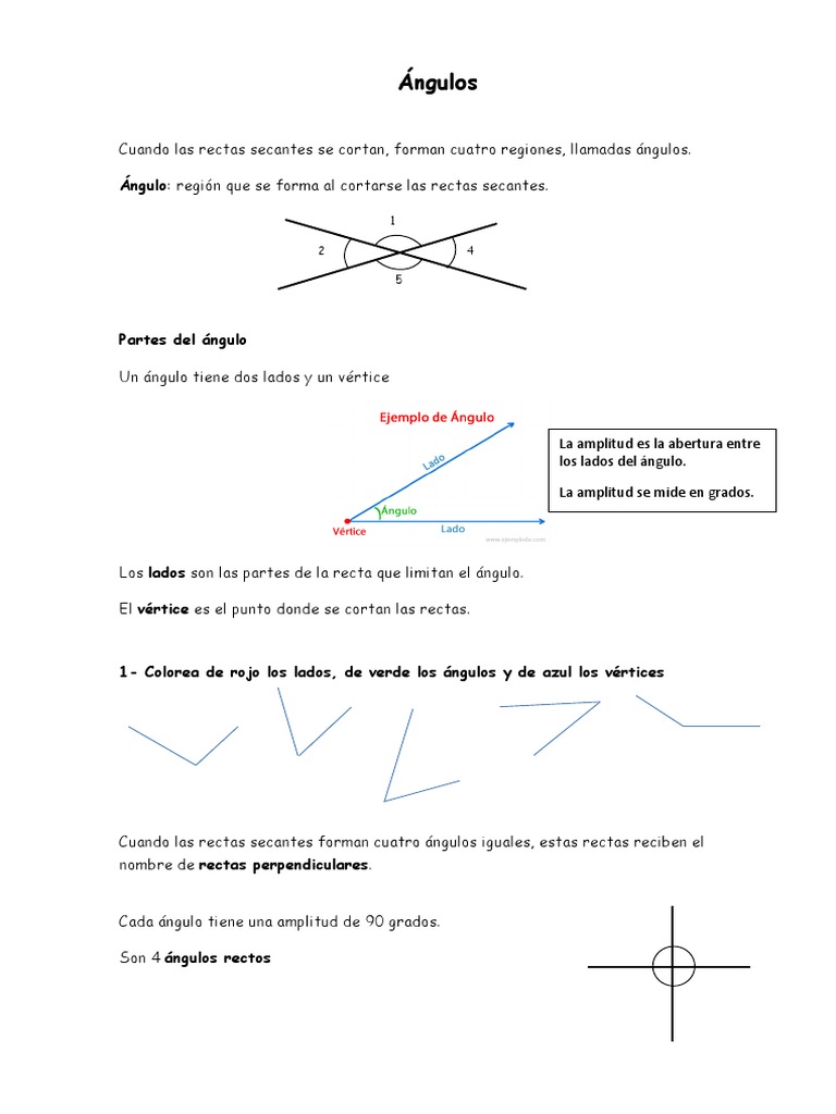 Ángulos | PDF | Perpendicular | Ángulo