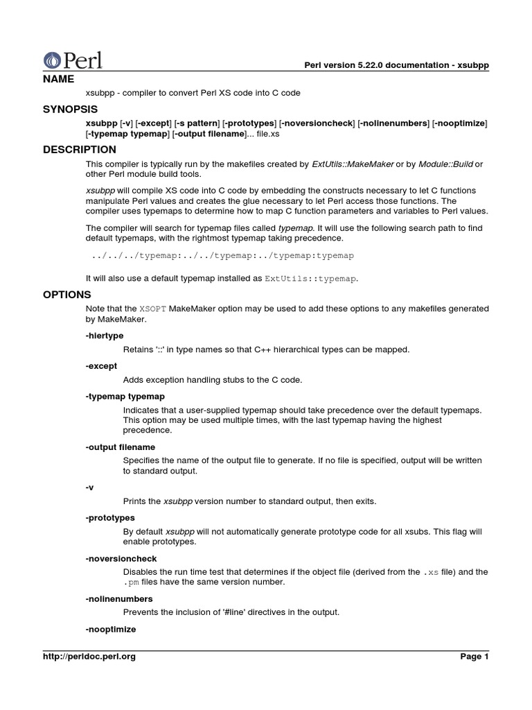 Xsubpp | PDF | Perl | C (Programming Language)