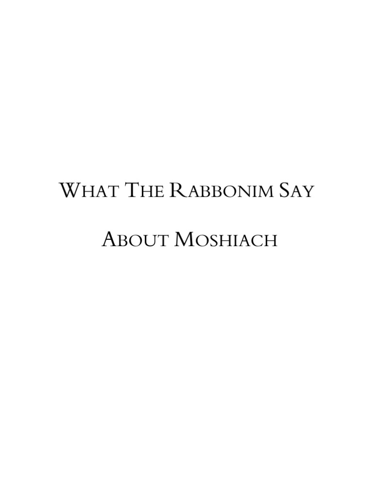 Moshiach FINAL | PDF | Messiah | Jews And Judaism