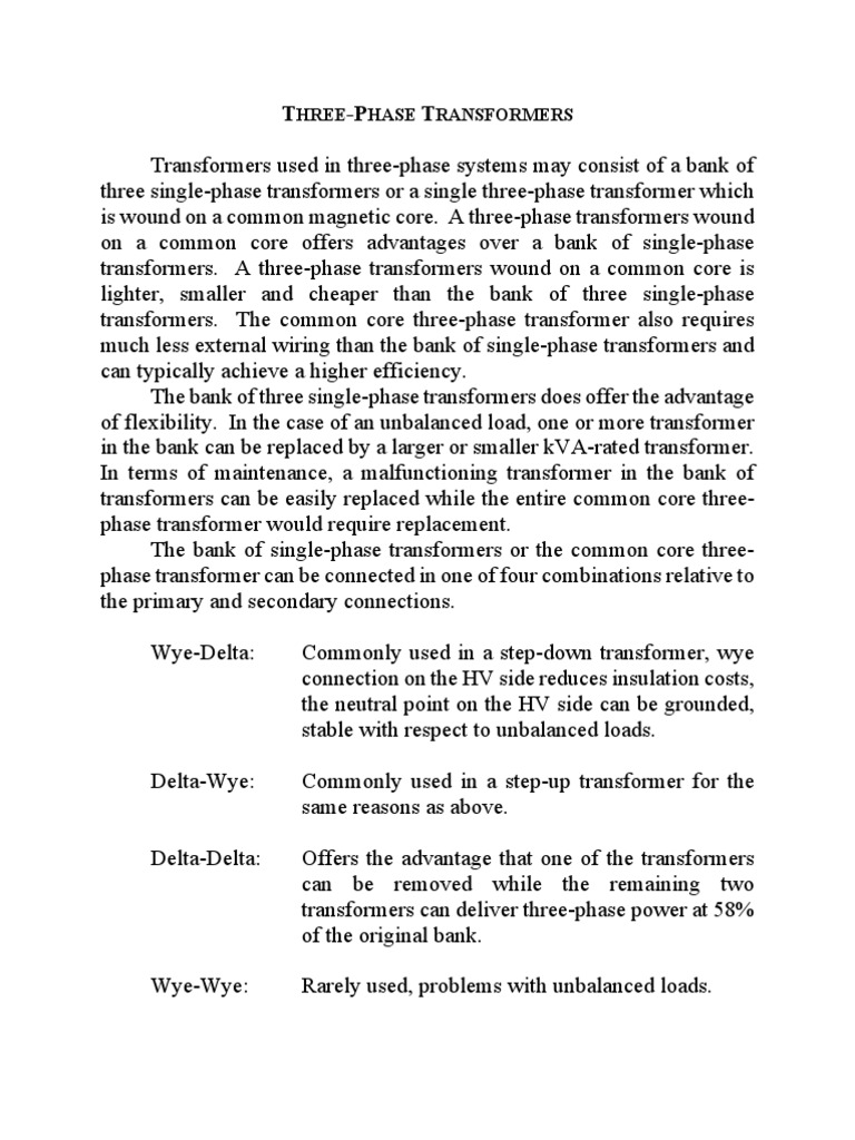 Three Phase Transformers | PDF | Transformer | Electrical Components
