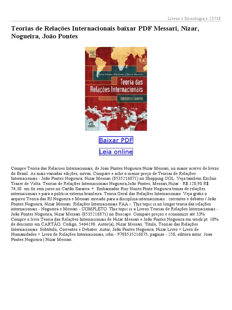 Teorias de Relações Internacionais PDF | PDF | Ciências e Matemática