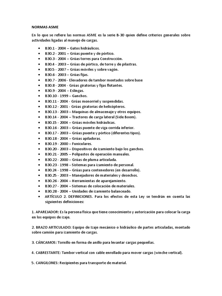 Normas Asme | PDF | Grúa (máquina) | Bienes manufacturados