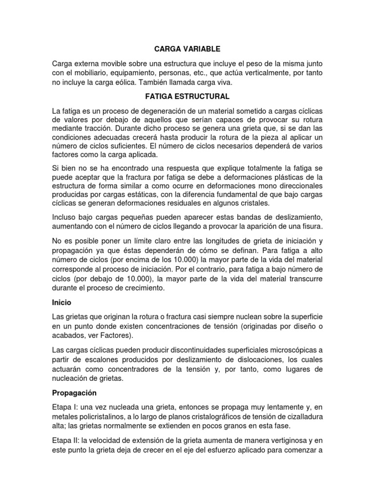 Fatiga Estructural | Descargar gratis PDF | Fatiga (material ...