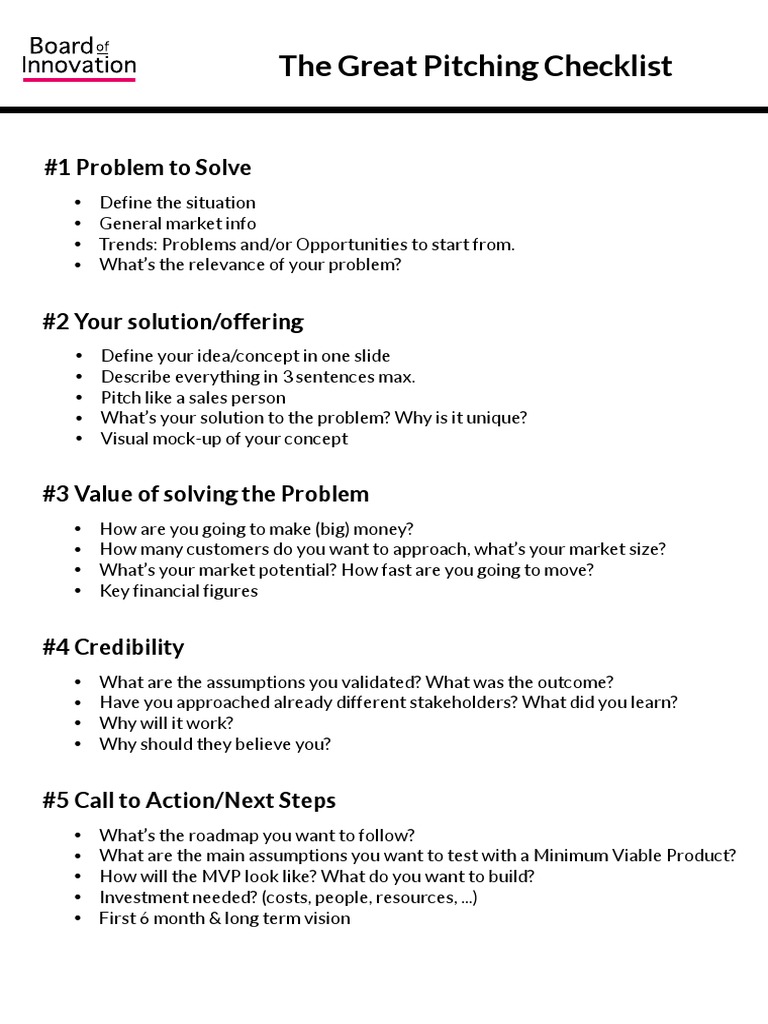 Pitch Deck Essentials Checklist | PDF | Business