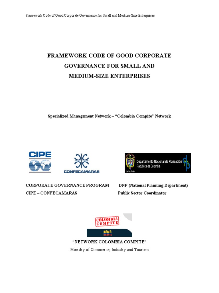 Framework CG Code Columbia 31may2004 en PDF | PDF | Board Of Directors | Corporate Governance