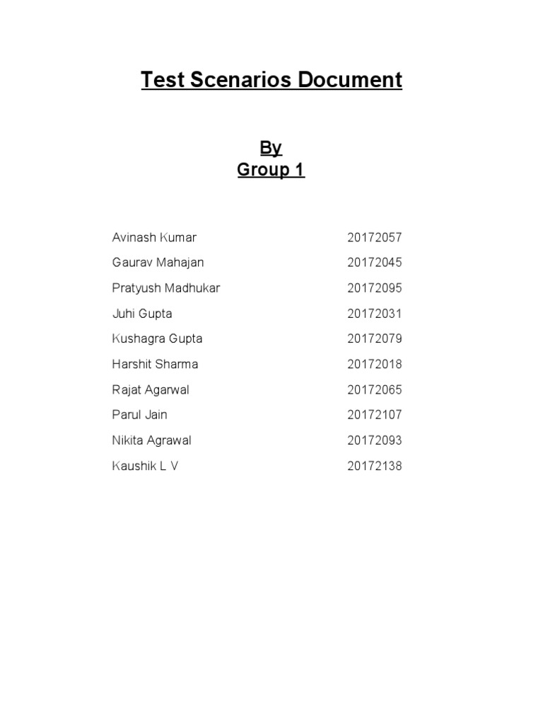 Group 1 Test Scenarios Document | PDF | Load Balancing (Computing ...