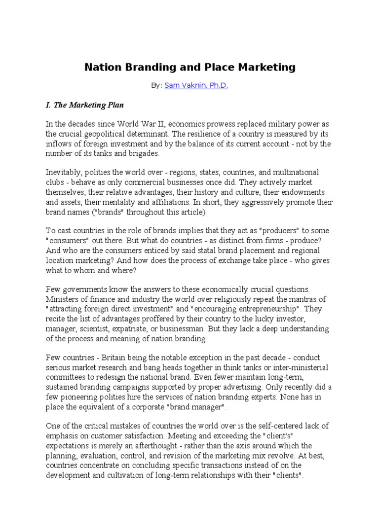 Nation Branding and Marketing Strategies | PDF | Brand | Marketing