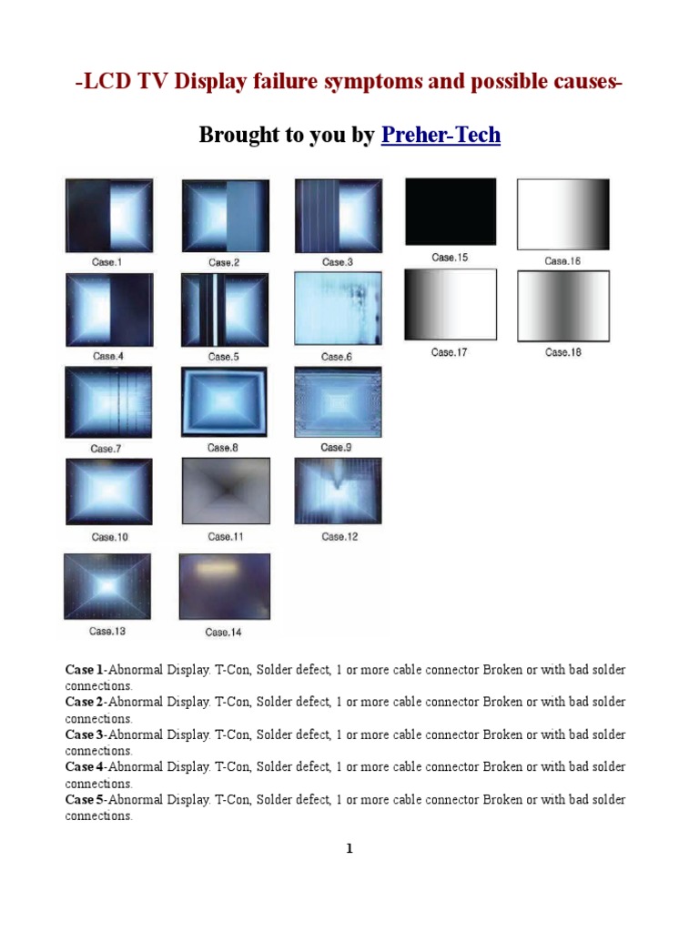 LCD TV Display Failure Symptoms and Possib - John Preher PDF | PDF ...