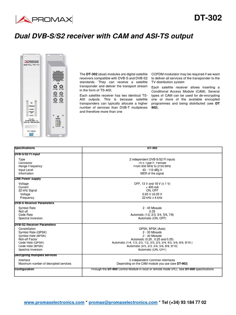 Dual DVB-S/S2 Receiver With CAM and ASI-TS Output | Download Free PDF ...