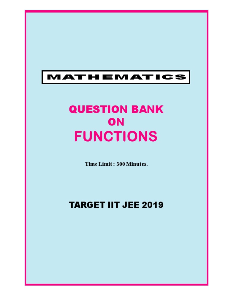 Functions Question Bank PDF | PDF | Function (Mathematics) | Functions ...