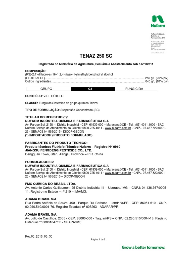 Tenaz 250 SC | PDF | Batata | Culinária vegana