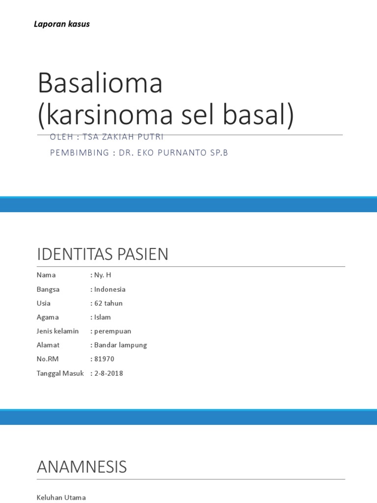 Laporan Kasus Basalioma pada Pasien 62 Tahun | PDF | Wellness