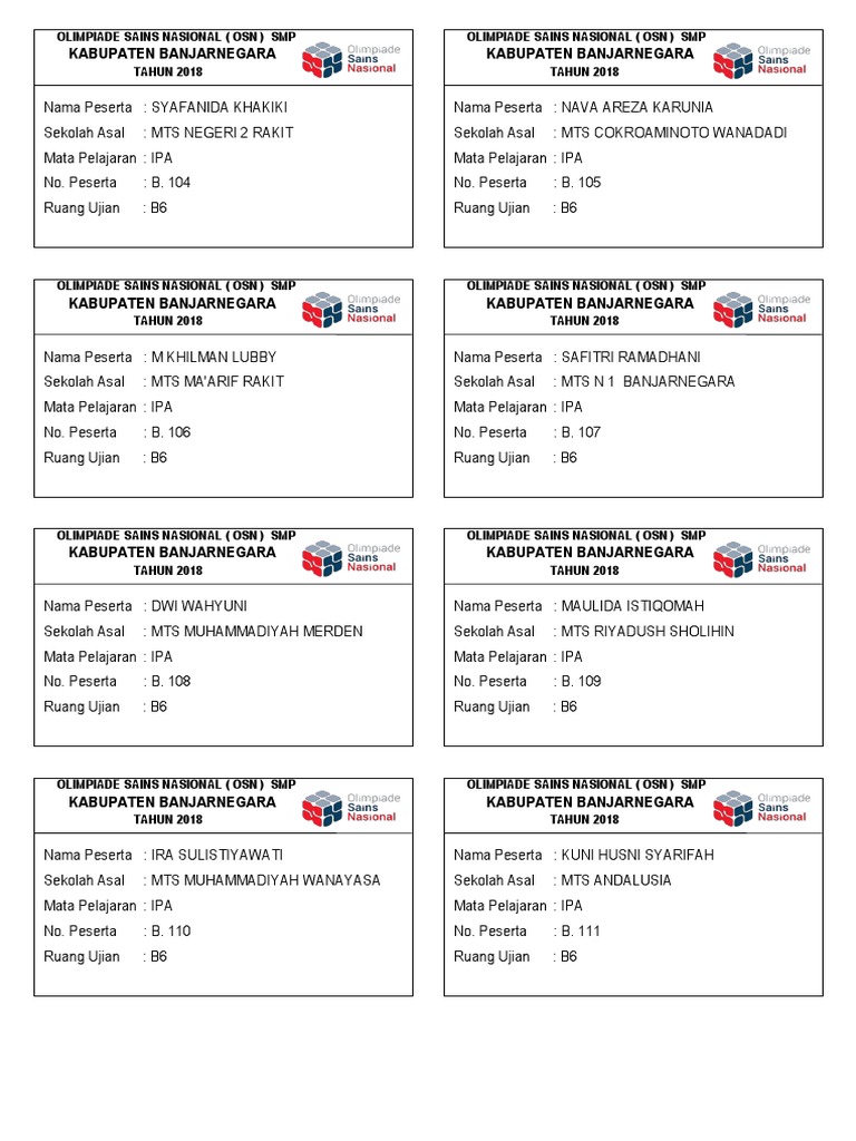 Kartu OSN | PDF