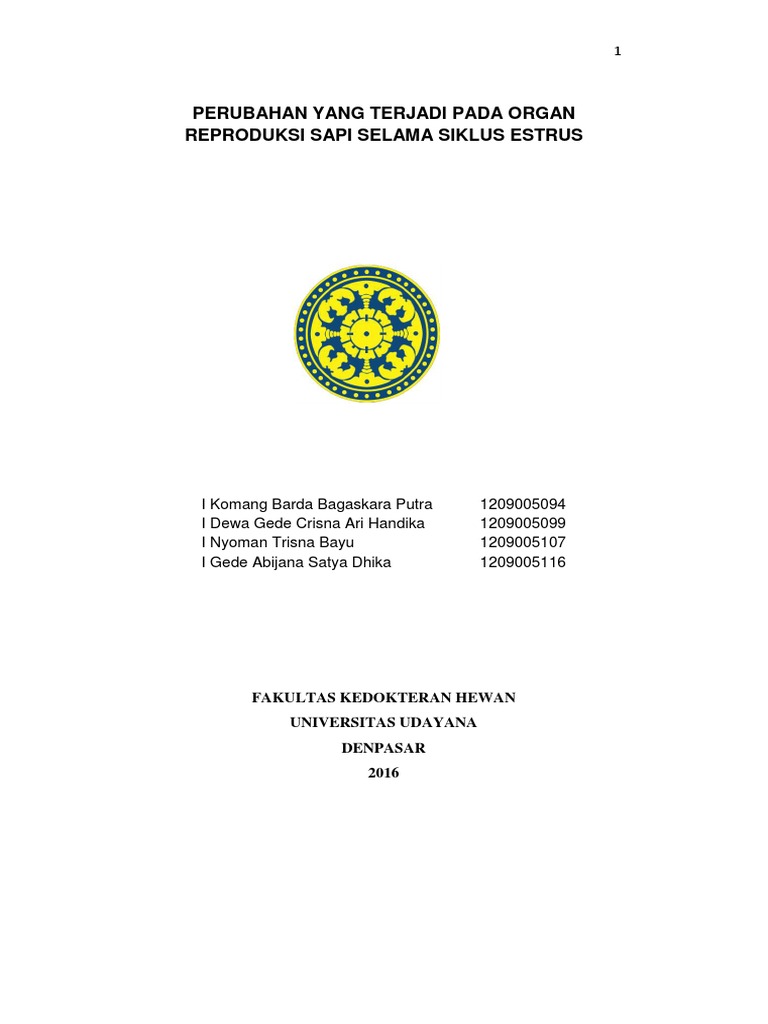 Fase Estrus dan Perubahan Reproduksi Sapi | PDF