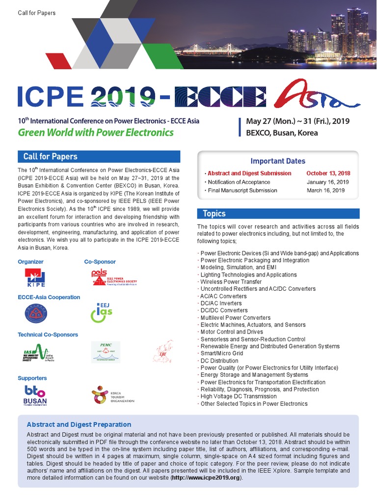 ICPE 2019-ECCE Asia - Call For Papers - Final (20180509) | PDF | Power ...