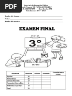Evaluación de Español para Tercer Grado | PDF | Mecánica del lenguaje ...